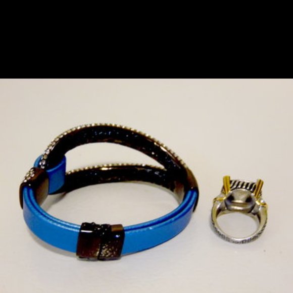 Joan Boyce | Jewelry | Joan Boyce Edgy Diva Blue Pave Crystal Cord ...